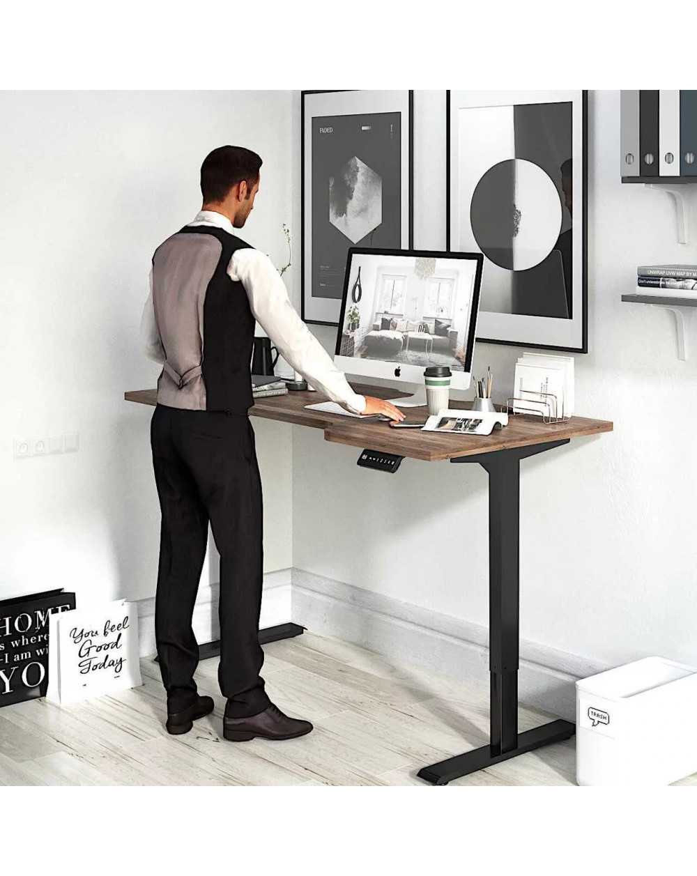 Купить Регулируемый по высоте стол с электроприводом KING TOWER WOOD ...